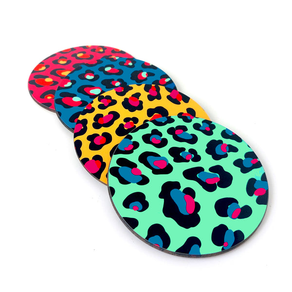 Maximalist Leopard Print Coasters | The Inkabilly Emporium
