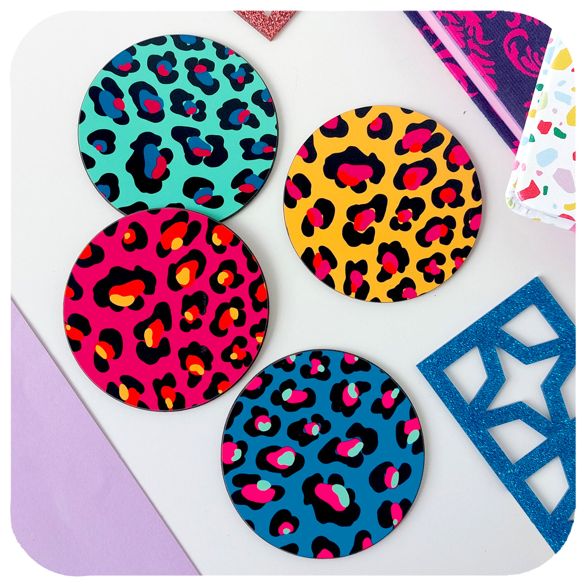 Maximalist Leopard Print Coasters | The Inkabilly Emporium
