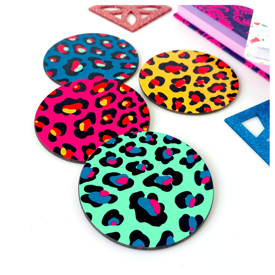 Maximalist Leopard Print Coasters | The Inkabilly Emporium