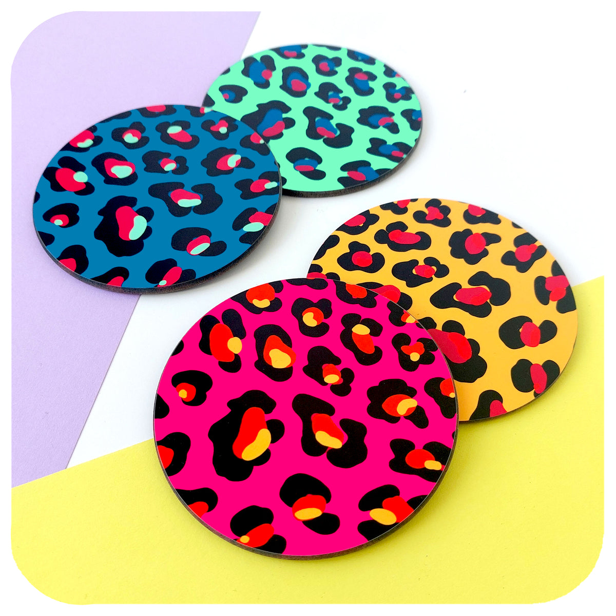 Maximalist Leopard Print Coasters | The Inkabilly Emporium