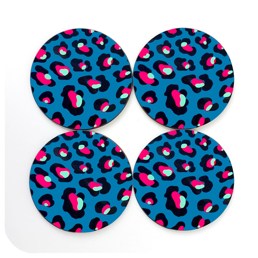 Maximalist Leopard Print Coasters | The Inkabilly Emporium