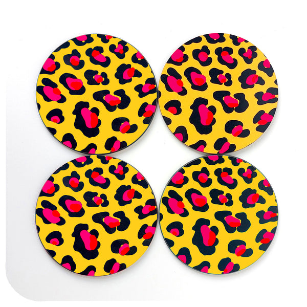 Maximalist Leopard Print Coasters | The Inkabilly Emporium
